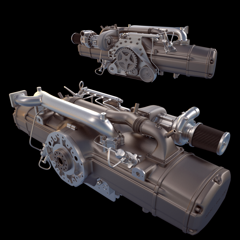 3d model engine diesel opoc