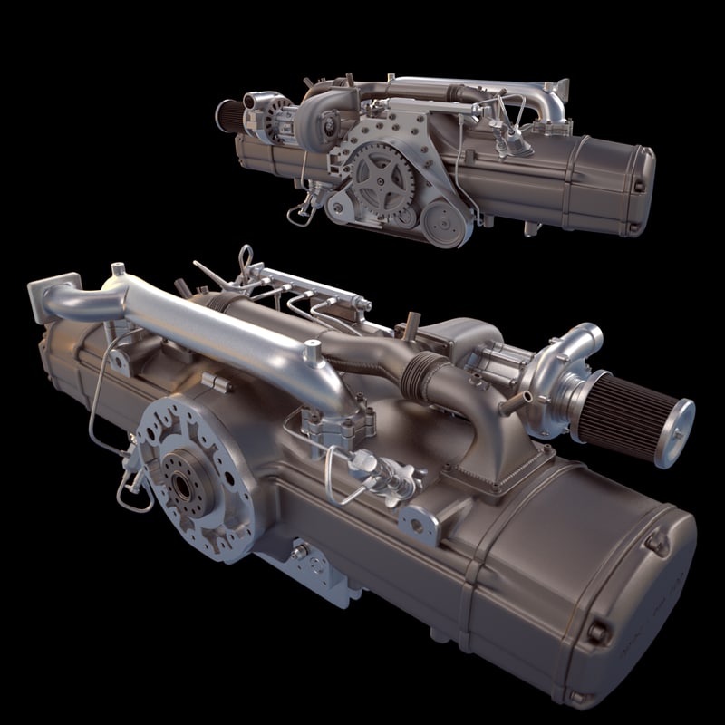 3d model engine diesel opoc