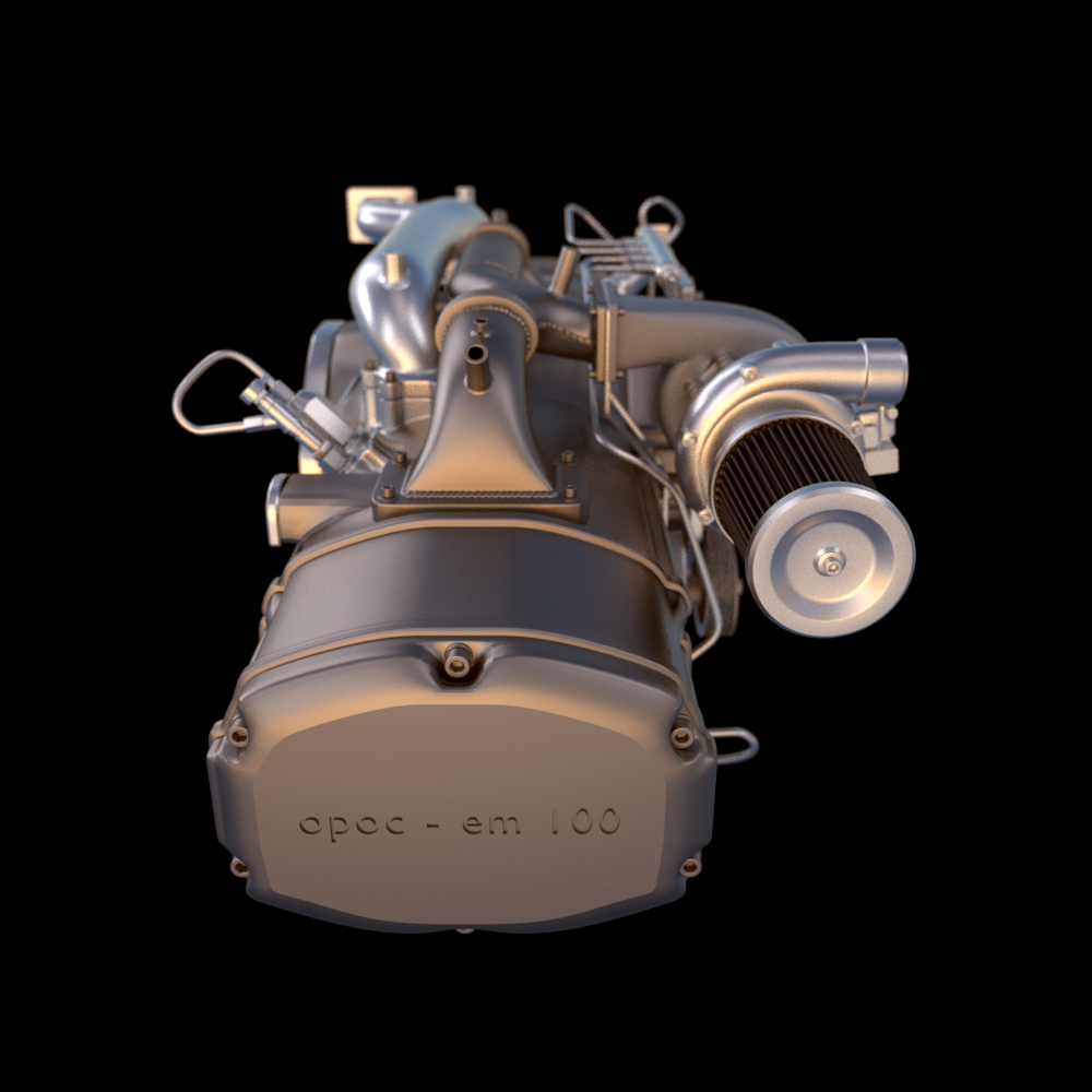 3d model engine diesel opoc