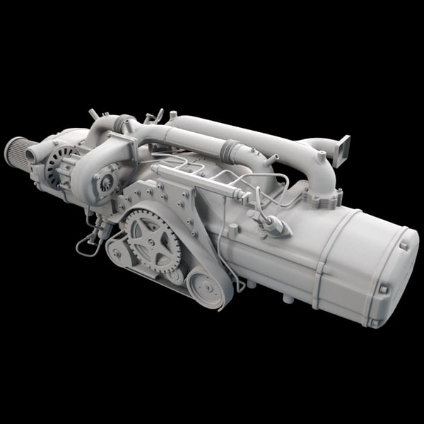 3d model engine diesel opoc
