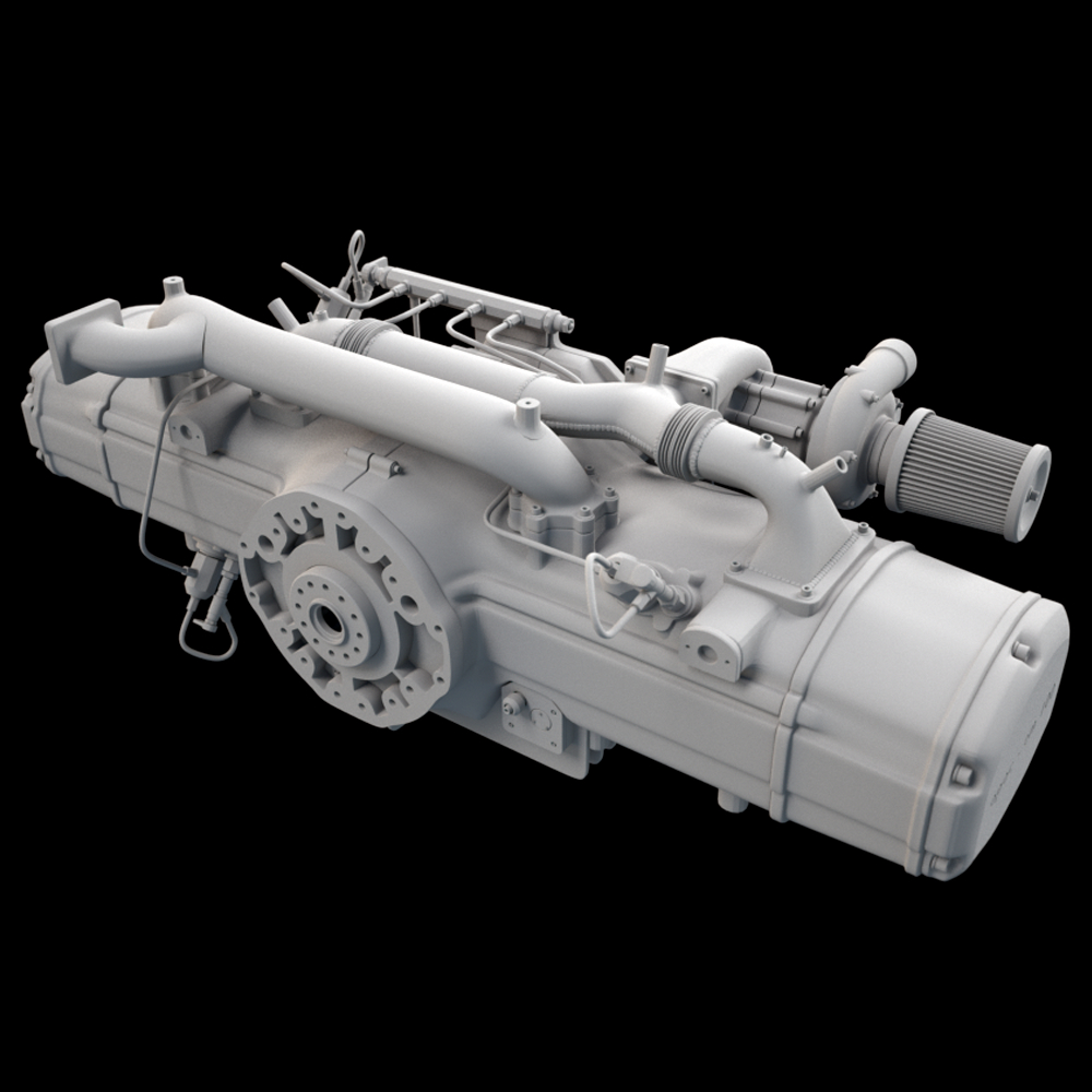 3d model engine diesel opoc