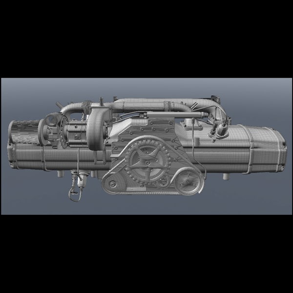 3d model engine diesel opoc