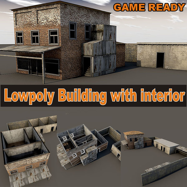 3d weathered building