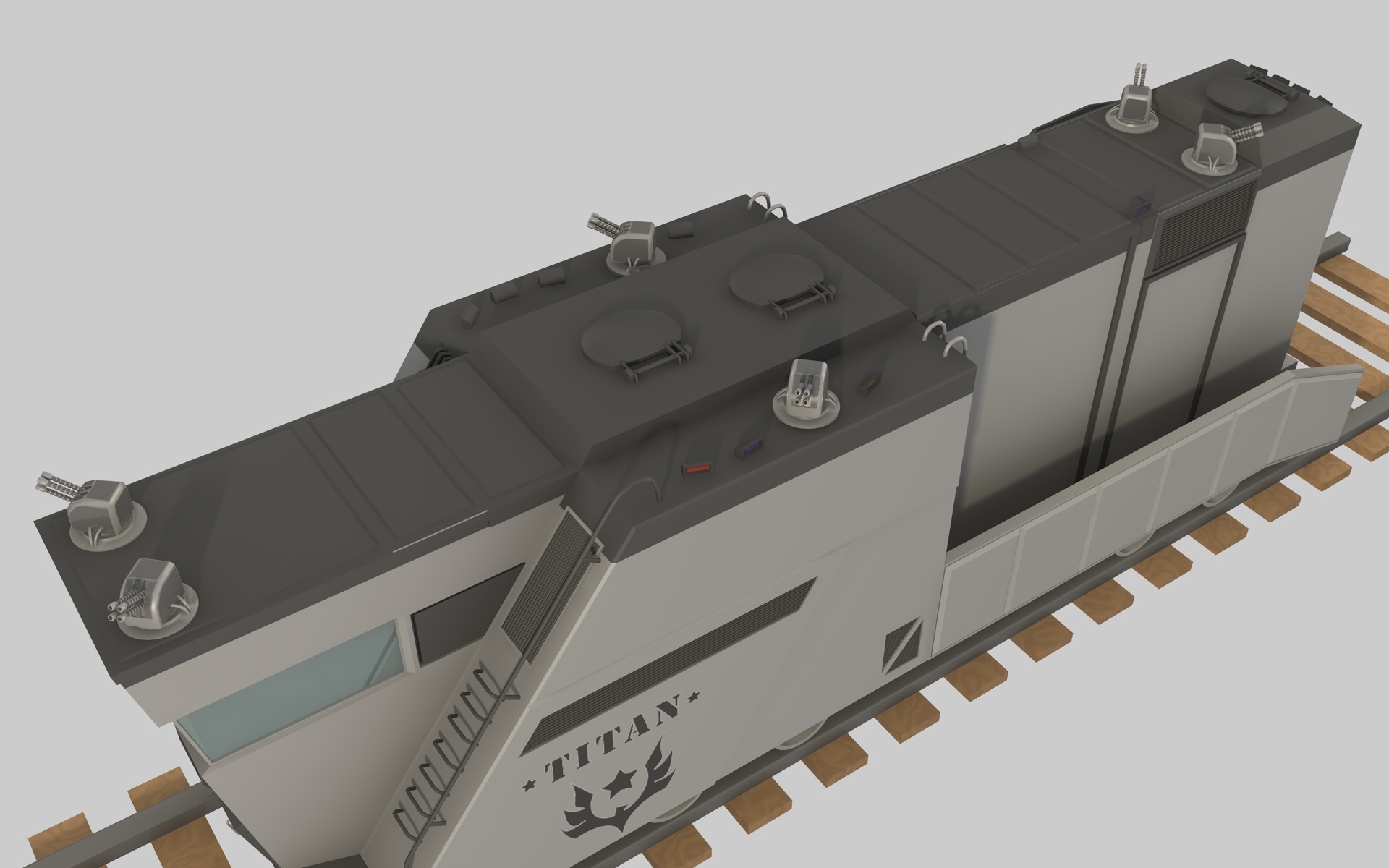 3ds max army train titan