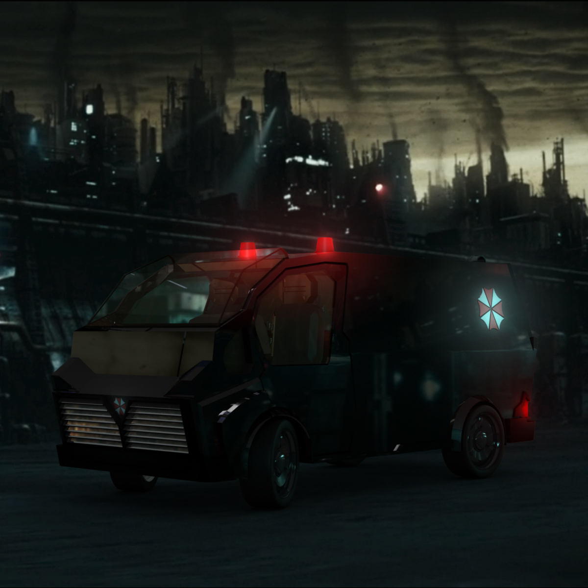 maya futuristic fbi police van