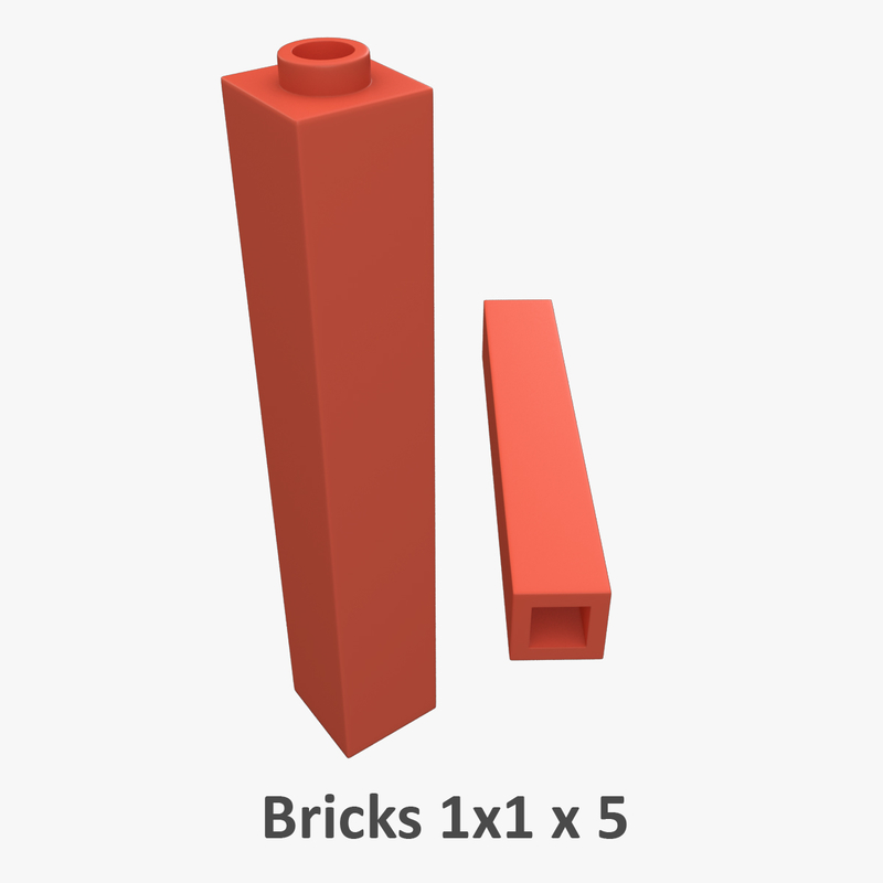 lego bricks 1x1 3d model
