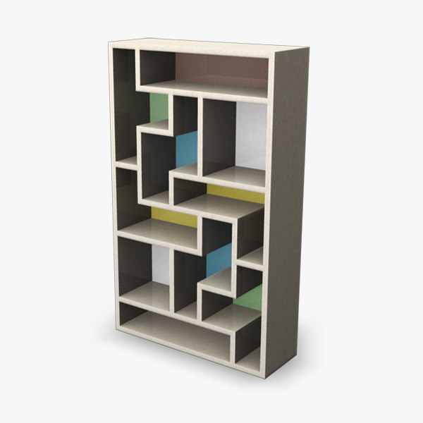 3d bookcase retro model