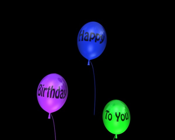 3d happy birthday balloons
