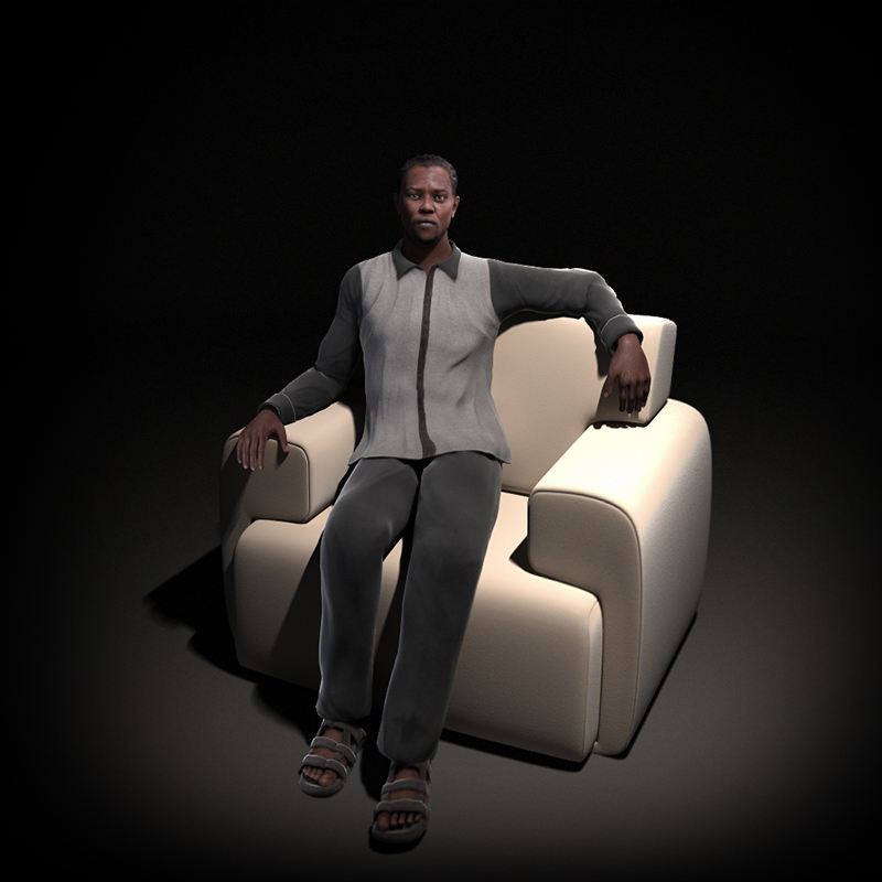 human rigged 3d model