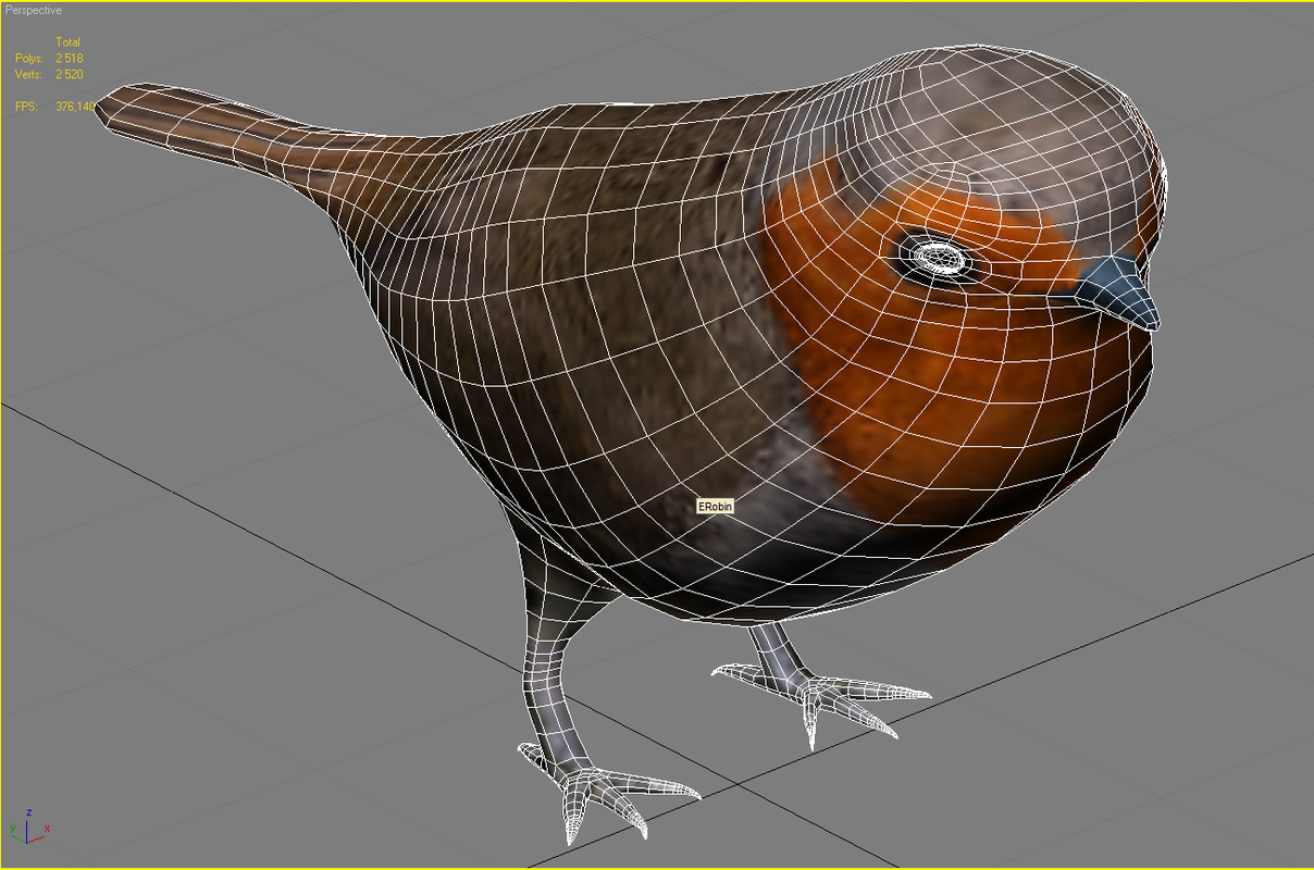 3d model european robin bird