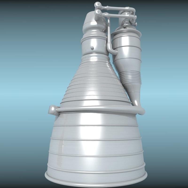 3d model rocket exhaust engine
