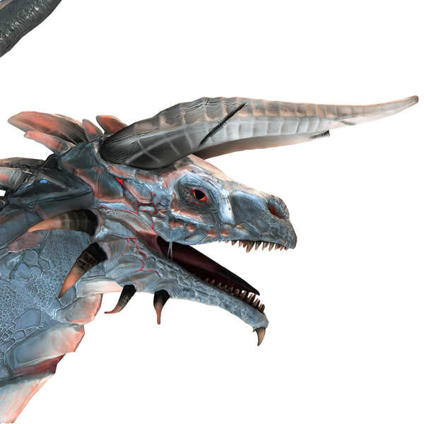 3d realistic volcano dragon pose model