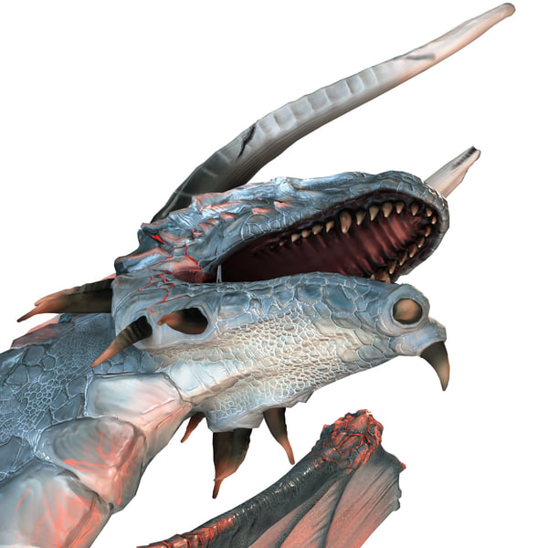 3d realistic volcano dragon pose model