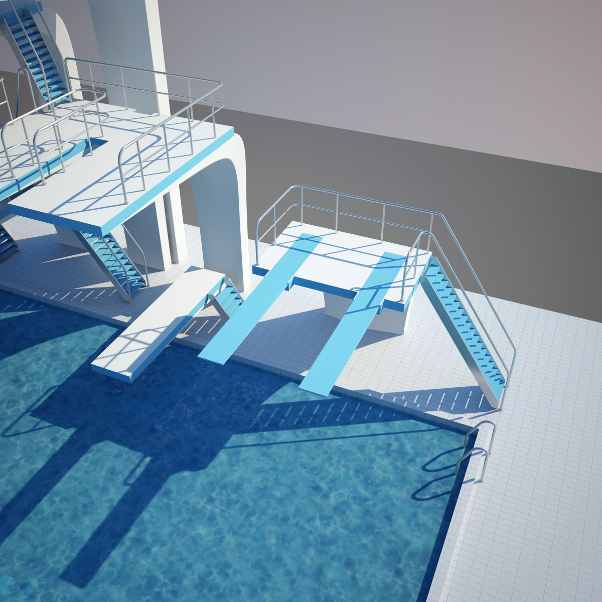 3d max swimming pool diving