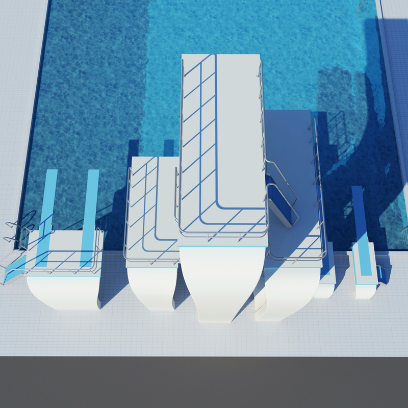 diving exterior interior 3d model
