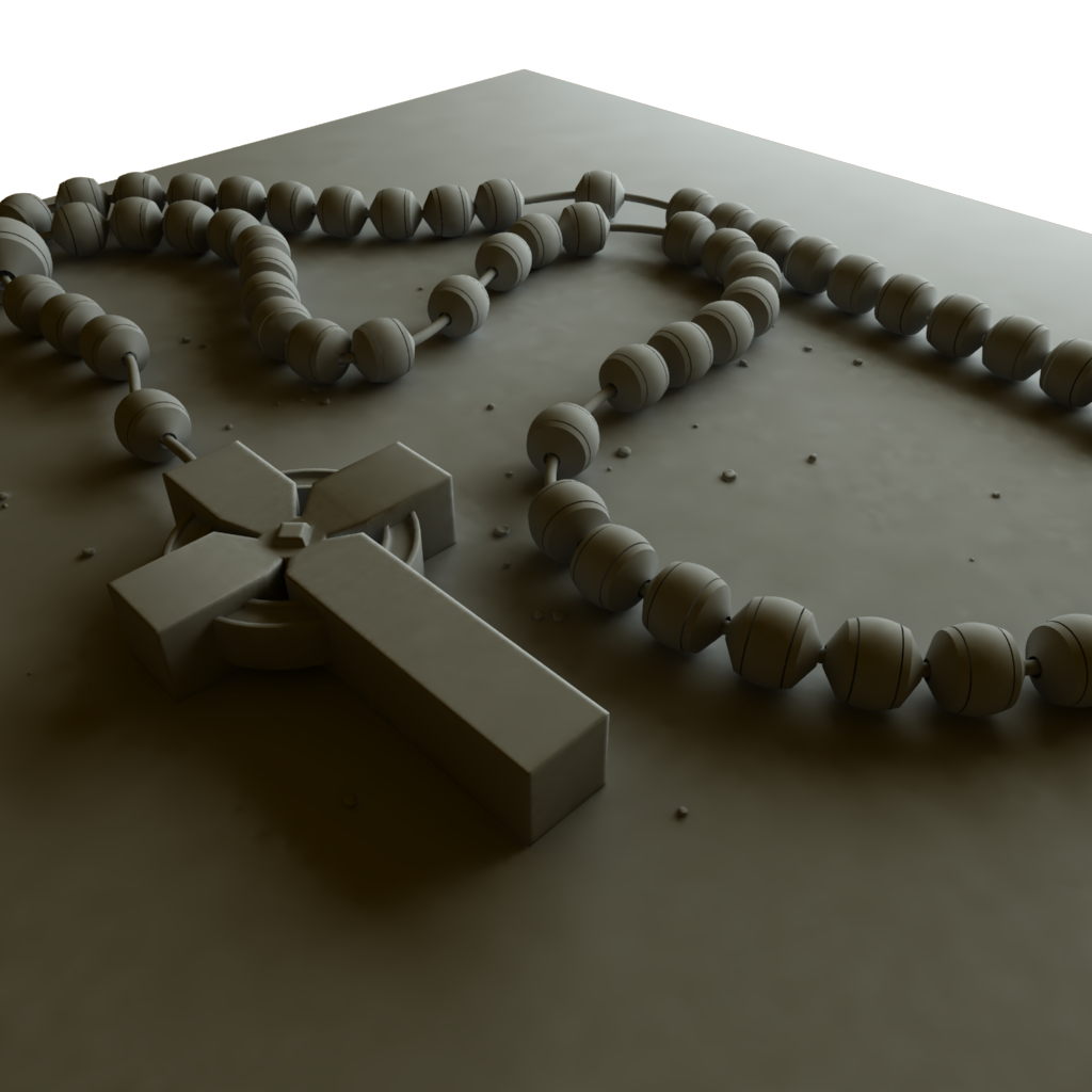 catholic rosary 3d obj