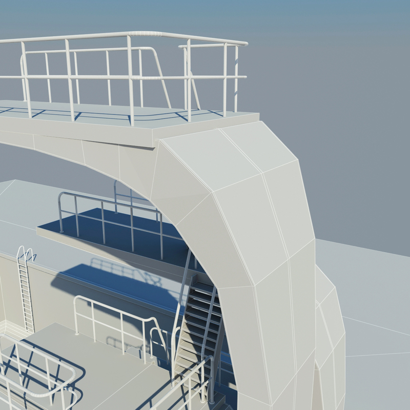 diving exterior interior 3d model
