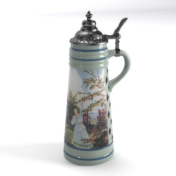 3d engraved beer stein model