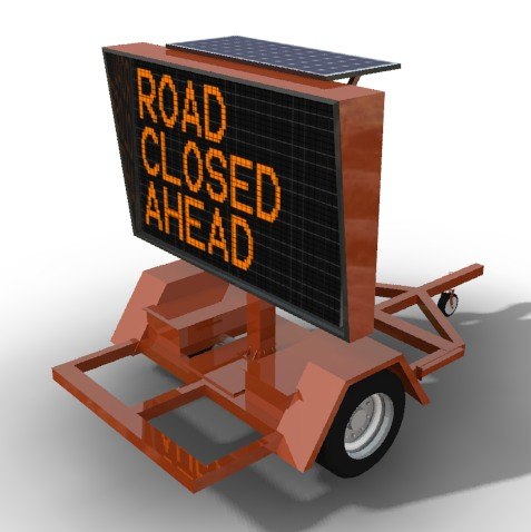 led construction message board 3d 3ds