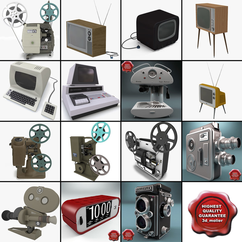 3d retro electronics v6 movie projector model