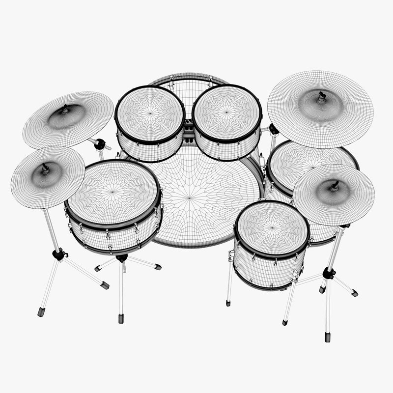 simple drum kit c4d