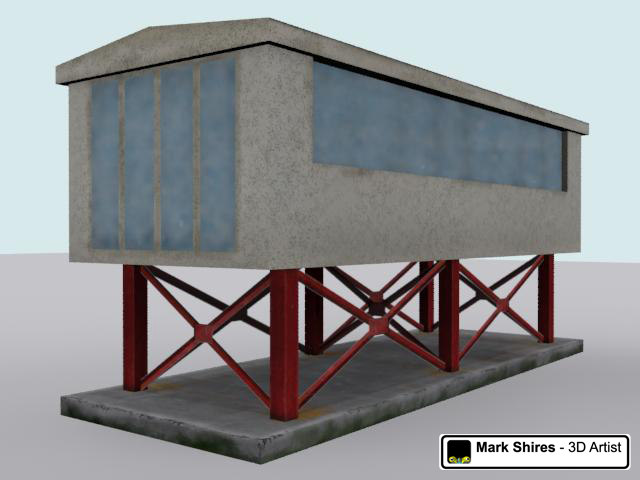 viewing platform portacabin building race 3d model