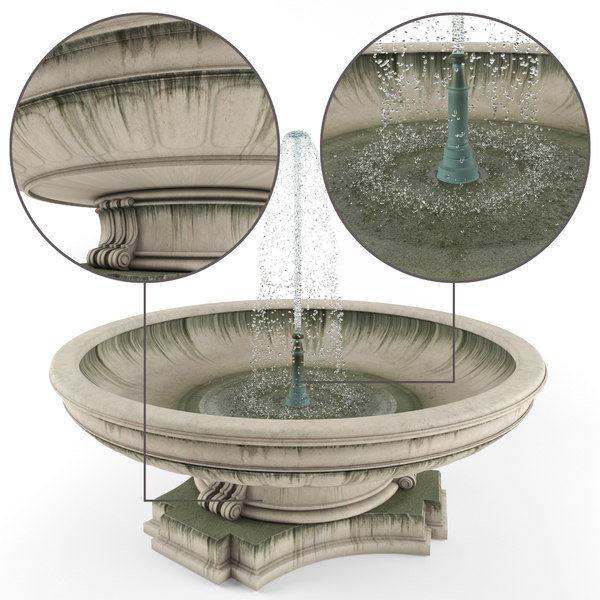 3d model fountain modern