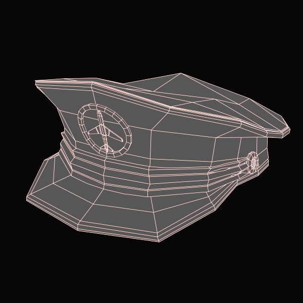 pilot hat 3d max