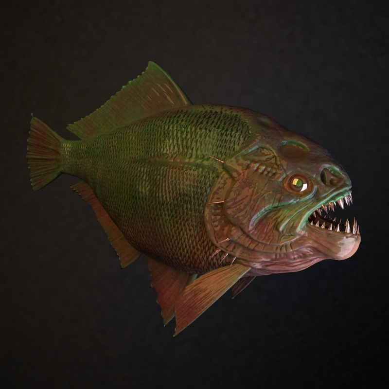 3d model piranha fish