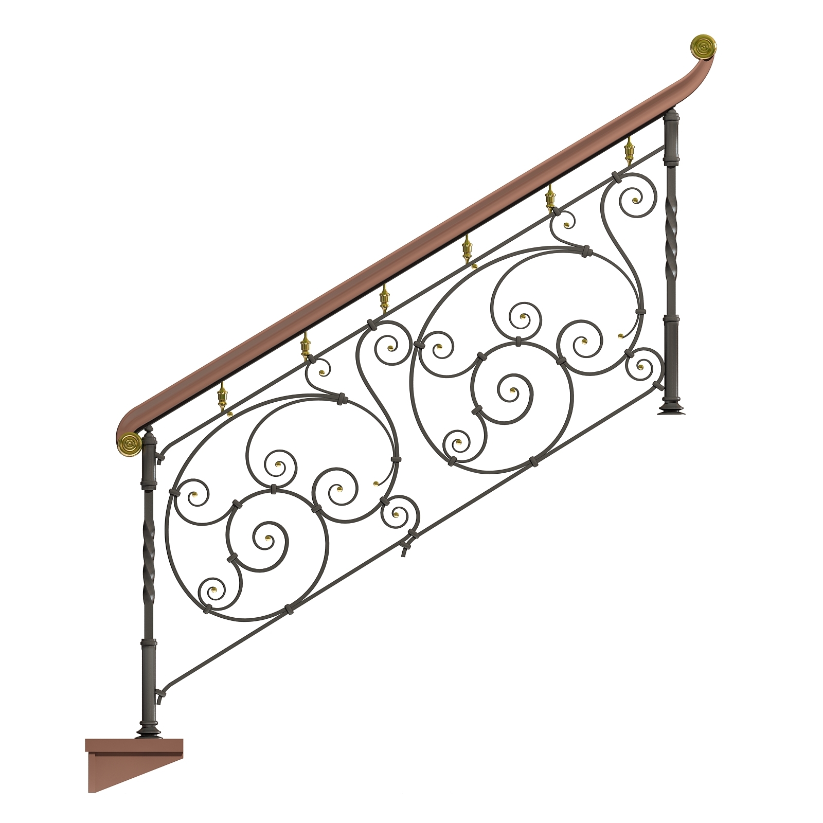 classic forged handrails 3d max
