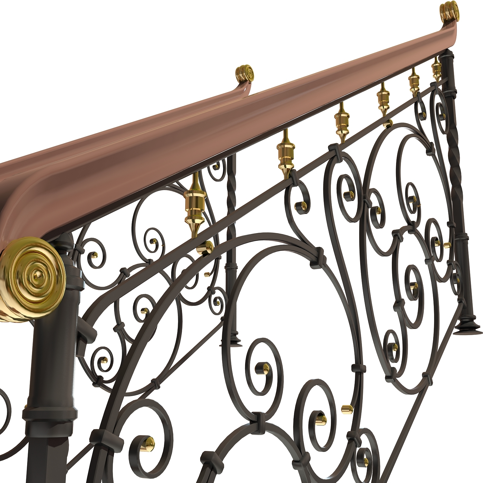 classic forged handrails 3d max