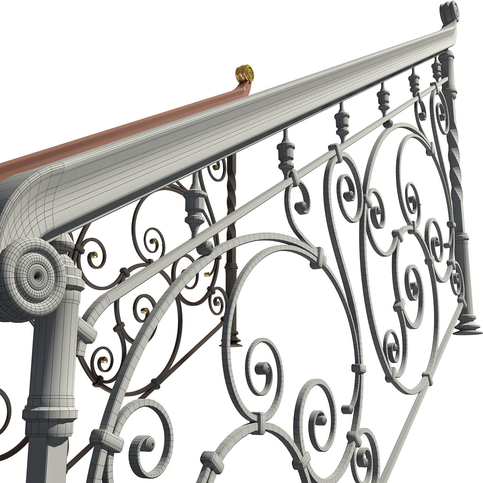 classic forged handrails 3d max