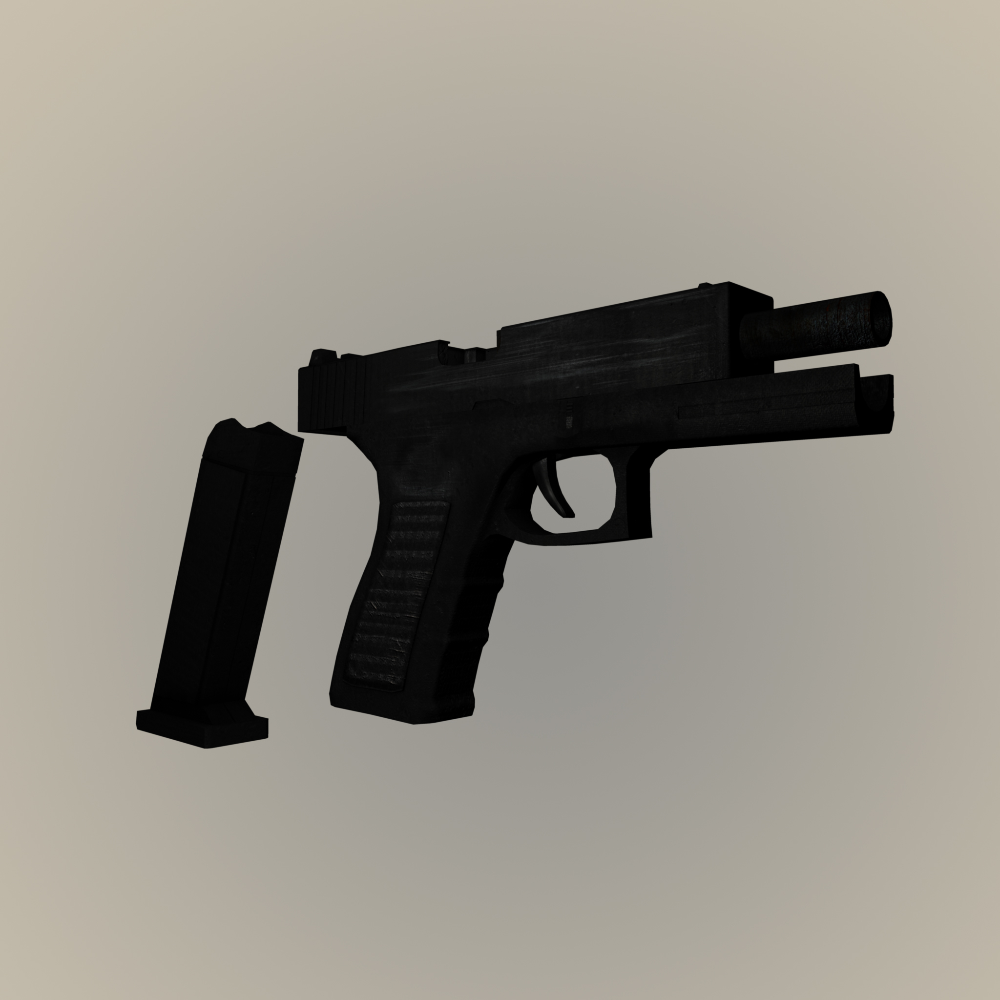 glock weapon 3d obj