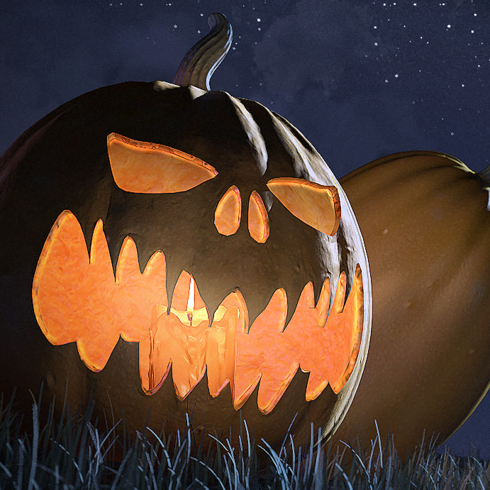3ds max jack o lantern pumpkin
