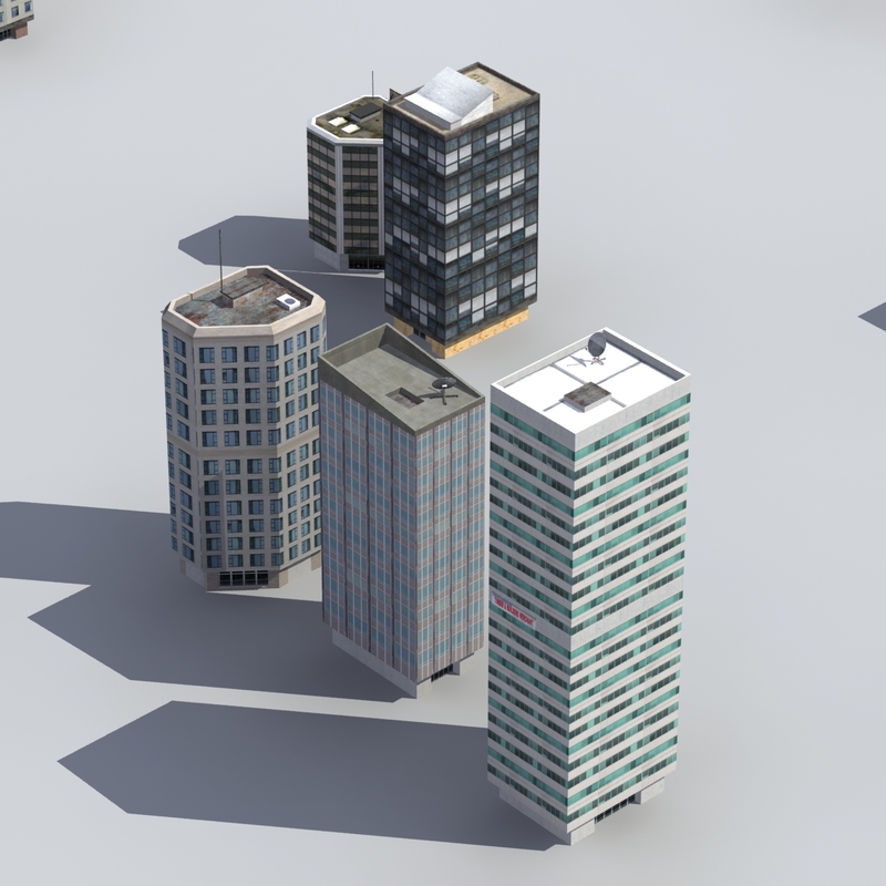 20 city buildings skyscrapers 3d 3ds