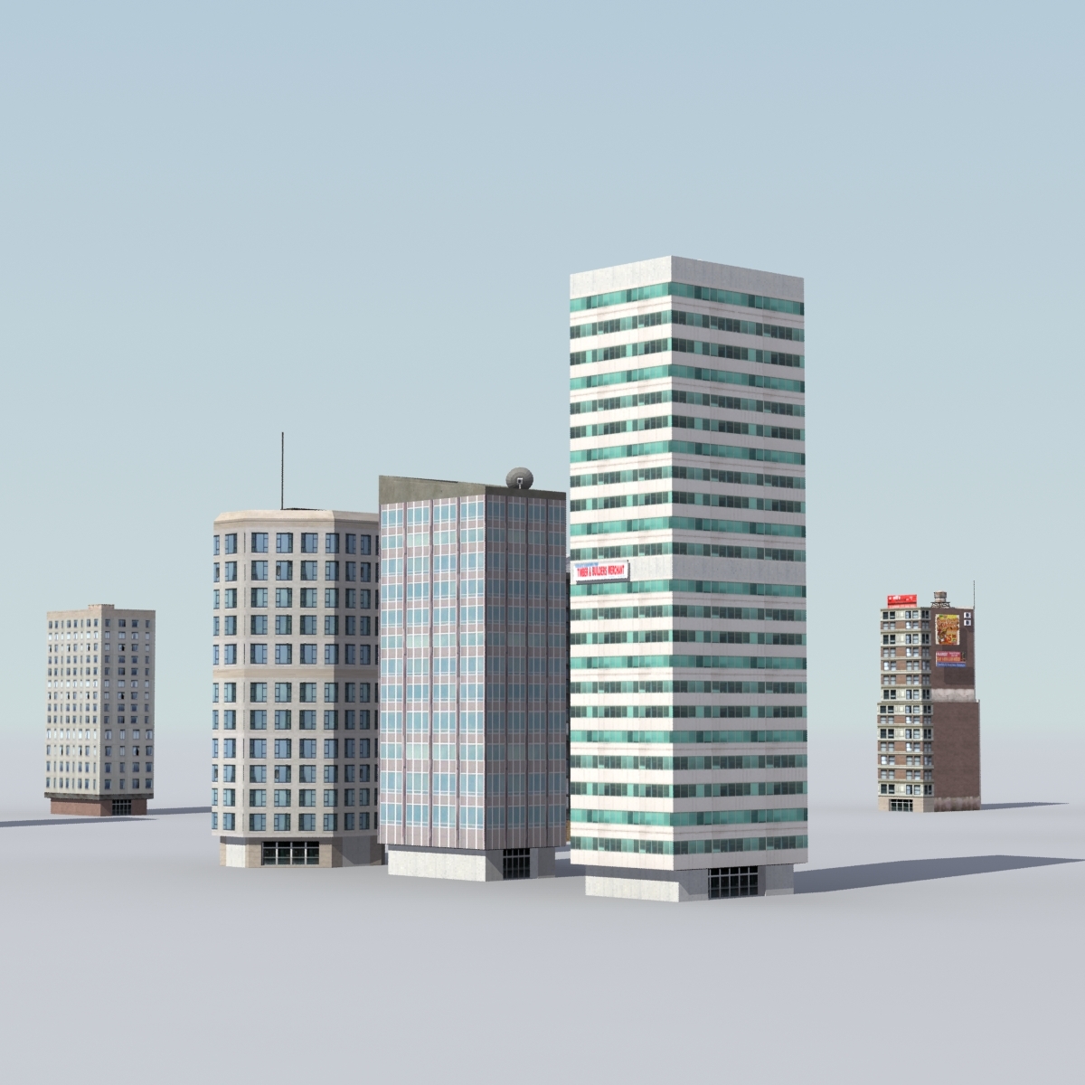 20 city buildings skyscrapers 3d 3ds