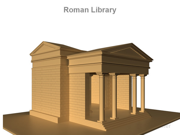 3d ancient roman library
