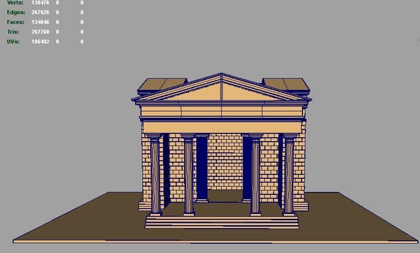 3d ancient roman library