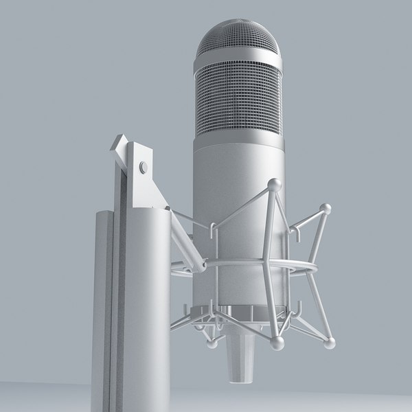 free retro recording microphone 3d model