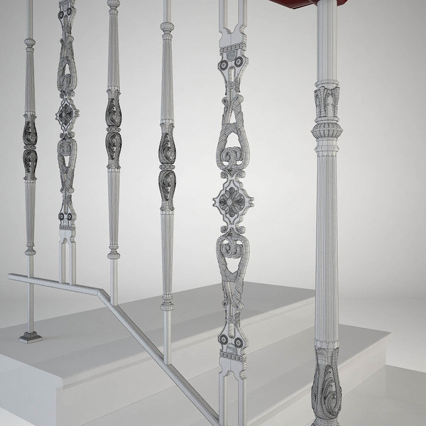 3ds wrought gold stair rails