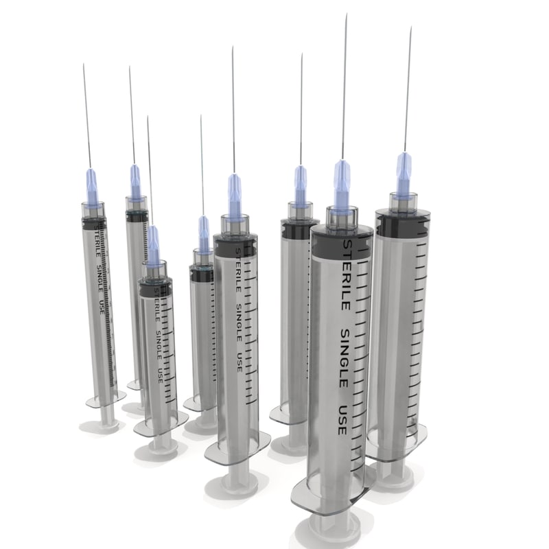 syringes needle 3d max