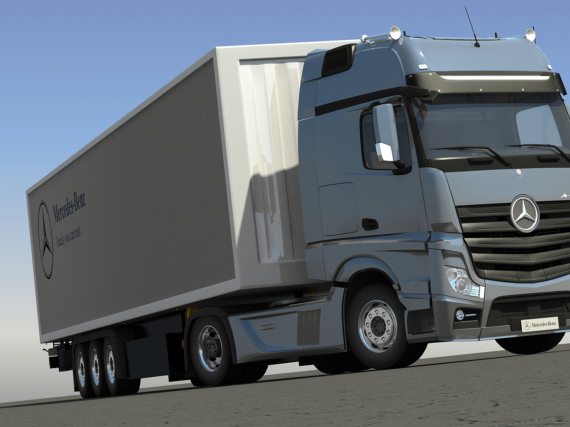 3d mercedes-benz actros trailer