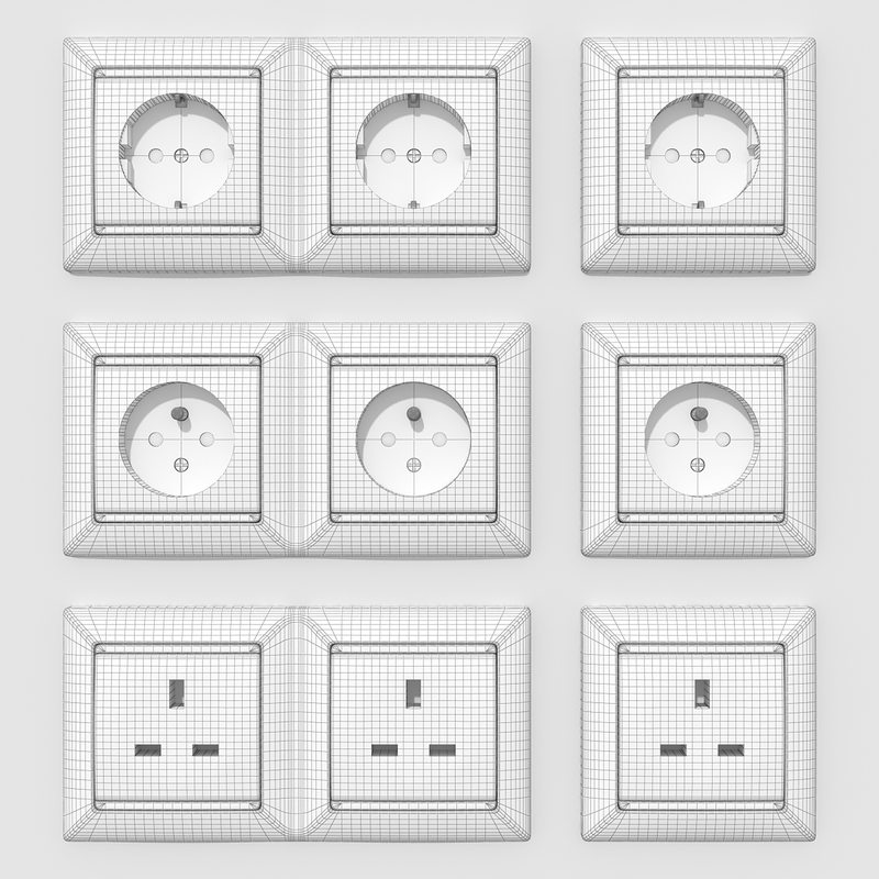 wall switches sockets 3d model