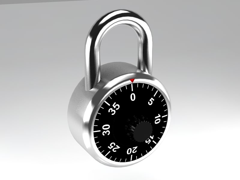 combination padlock 3d model