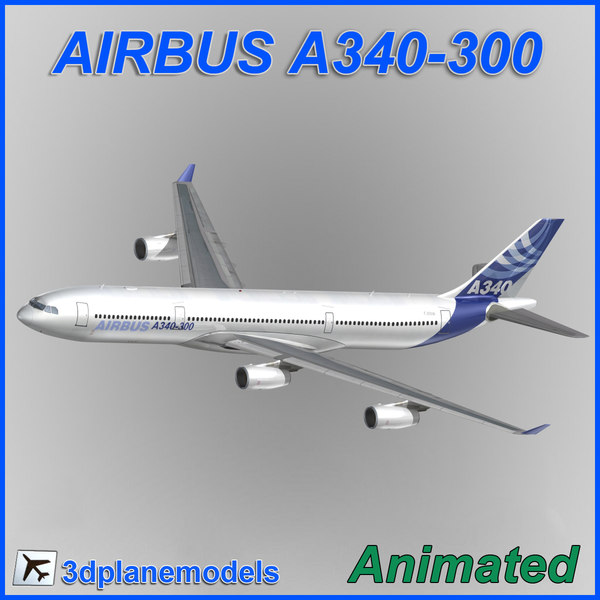 airbus a340-300 aircraft landing 3d max