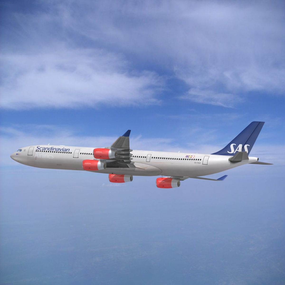 modelo 3d Airbus A340-300 SAS - TurboSquid 667334