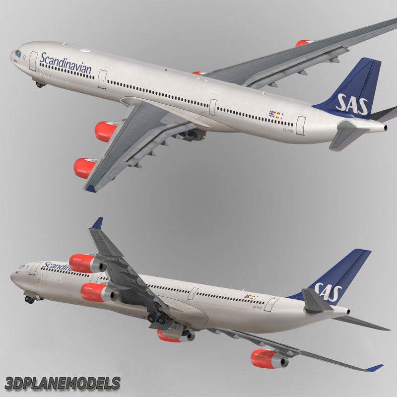 modelo 3d Airbus A340-300 SAS - TurboSquid 667334