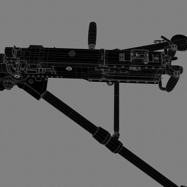 caliber m2 browning machine gun 3d model