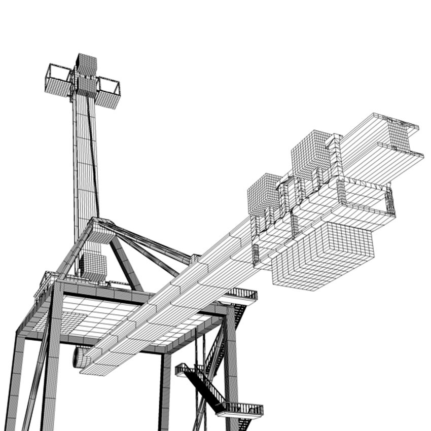 crane dockside 3d model