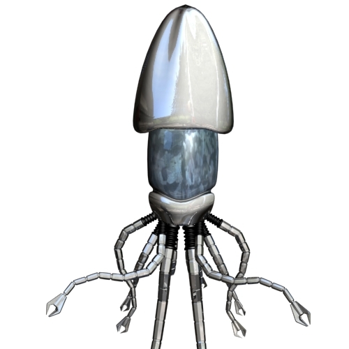 3d model of robot squid spacecraft rigged